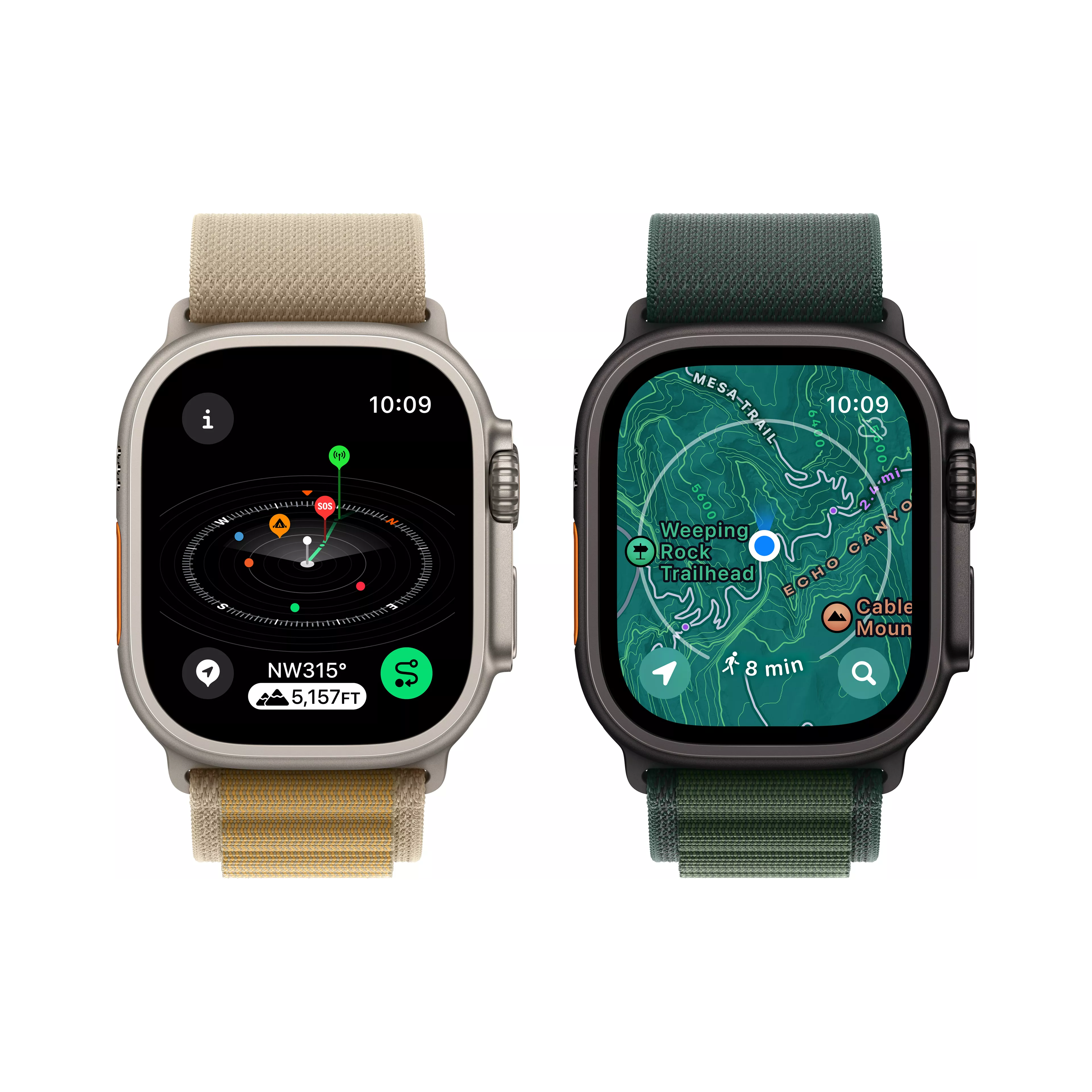 Apple Watch Ultra 2 49mm in Natural Titanium Case With Navy Ocean Band ...